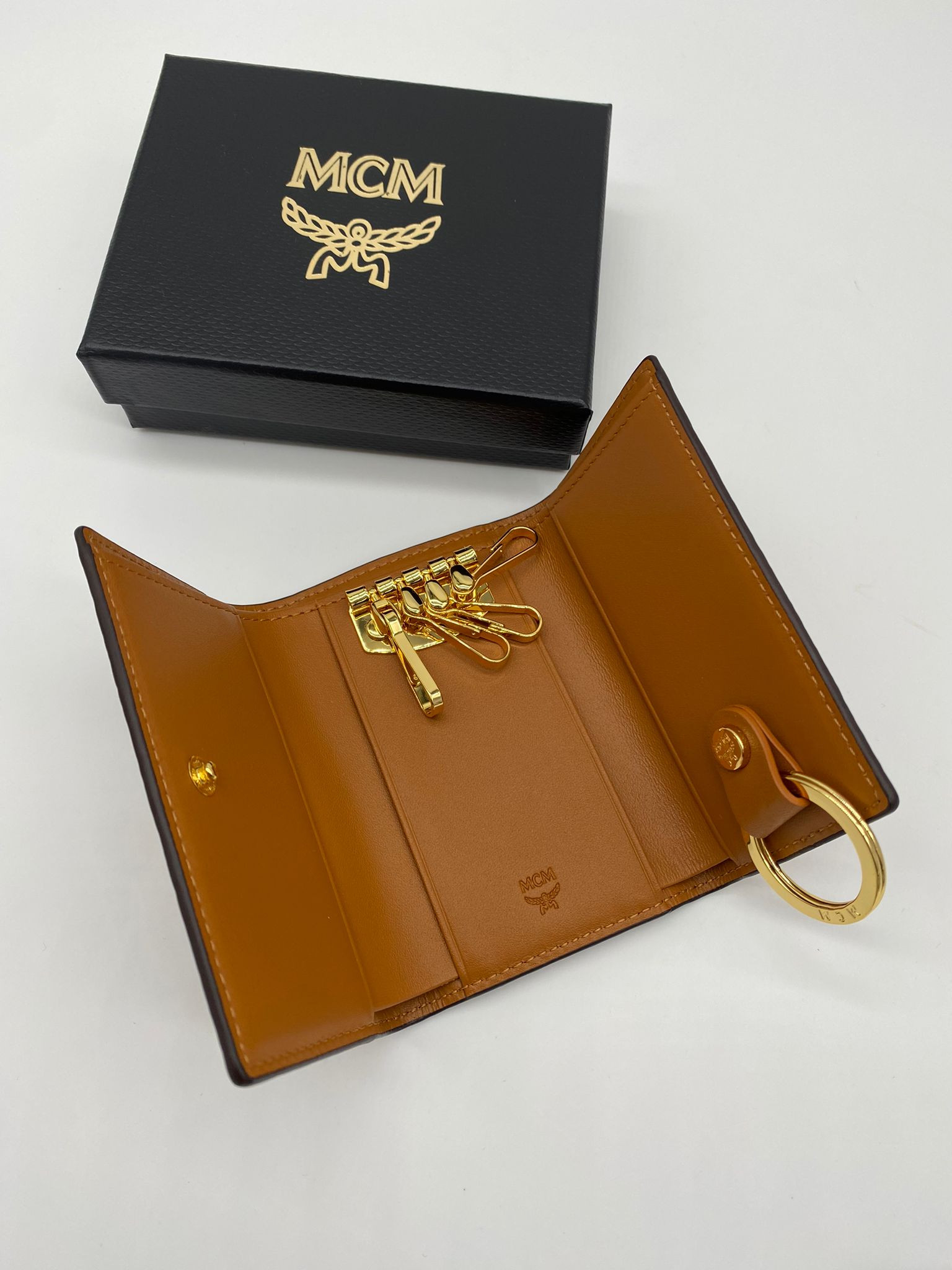 AzuraMart - MCM Key Fold Wallet - Cognac / Brown - One Size