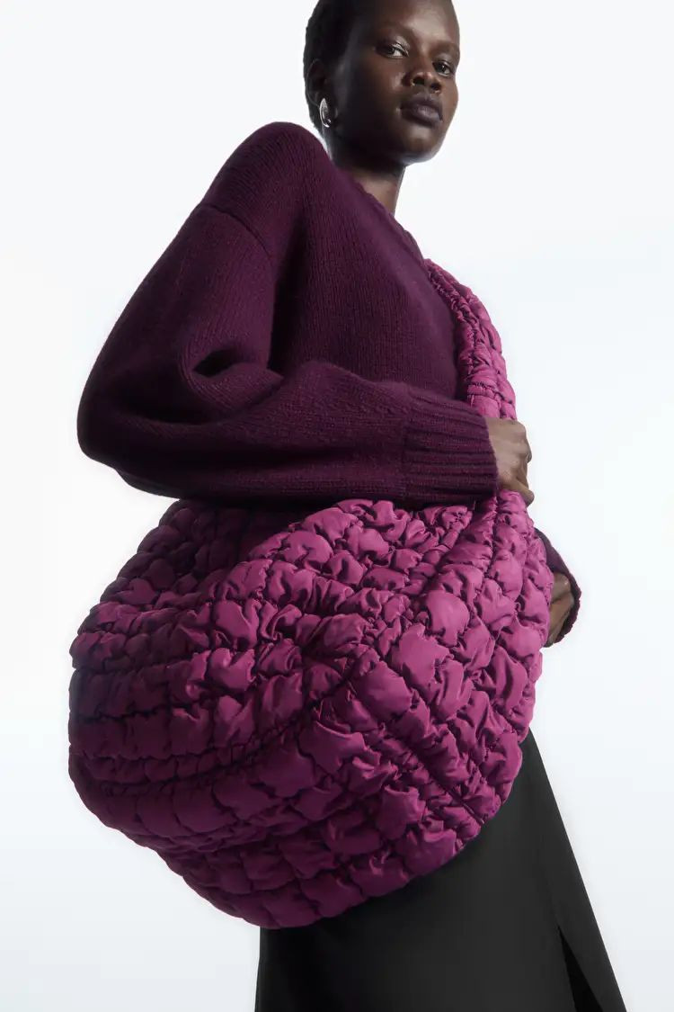 AzuraMart - COS Quilted Bag - Burgundy - Oversized
