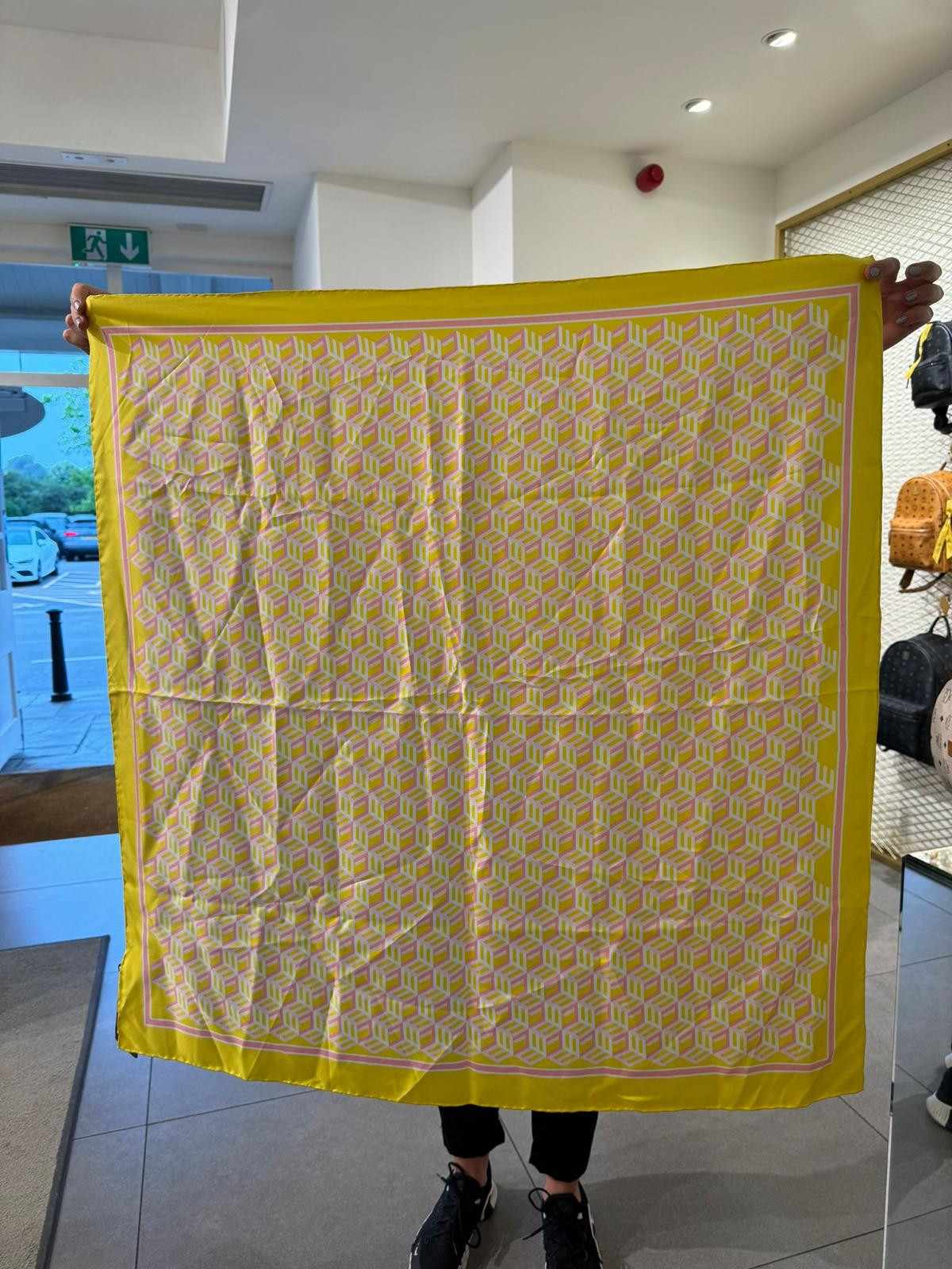 AzuraMart - MCM Silk Scarf - 5001 / Vibrant Yellow - 90 x 90 CM