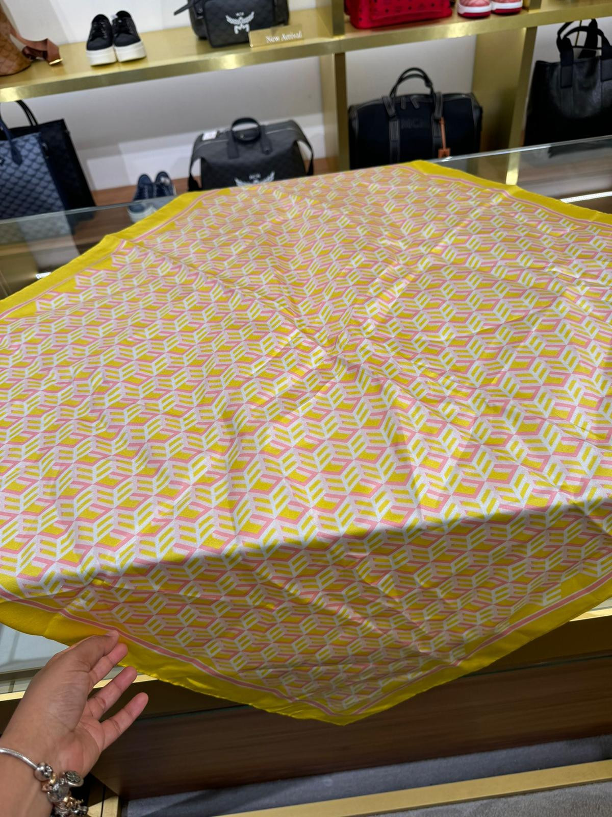 AzuraMart - MCM Silk Scarf - 5001 / Vibrant Yellow - 90 x 90 CM