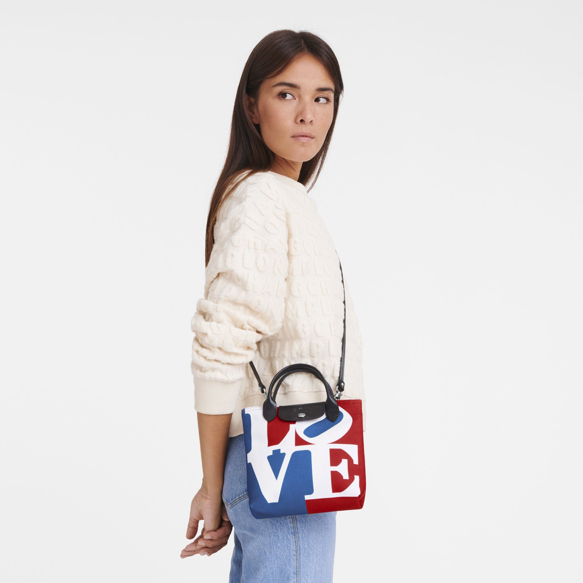AzuraMart - Longchamp X Robert Indiana Tote with long strap - Multi ...