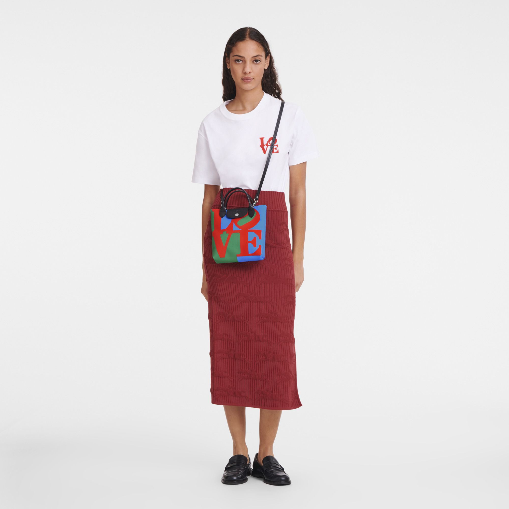 AzuraMart - Longchamp X Robert Indiana Tote with long strap - Multi ...